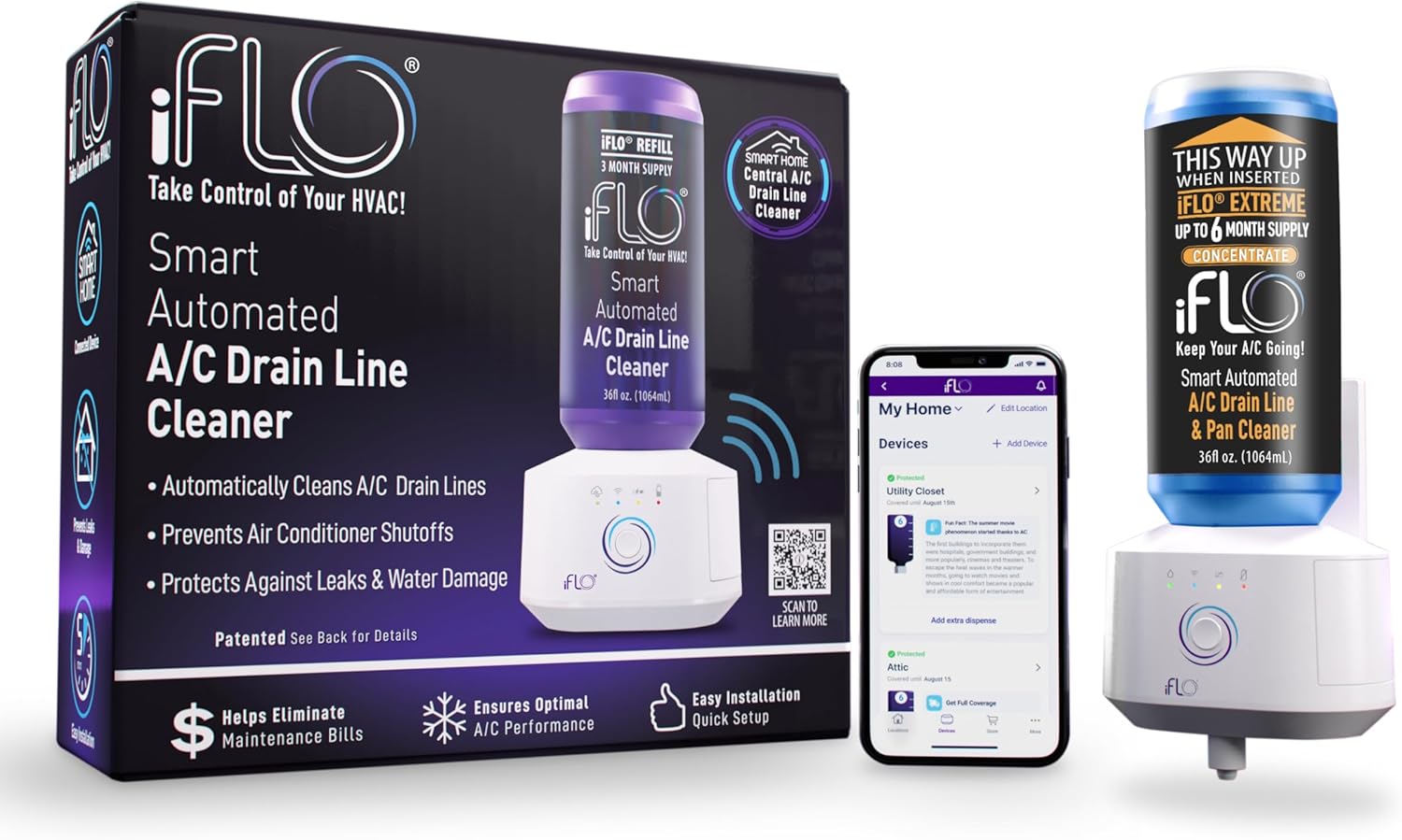 iFLO® Smart Automated AC Drain Line Cleaning System, Includes 36oz Car – buyiflo.com